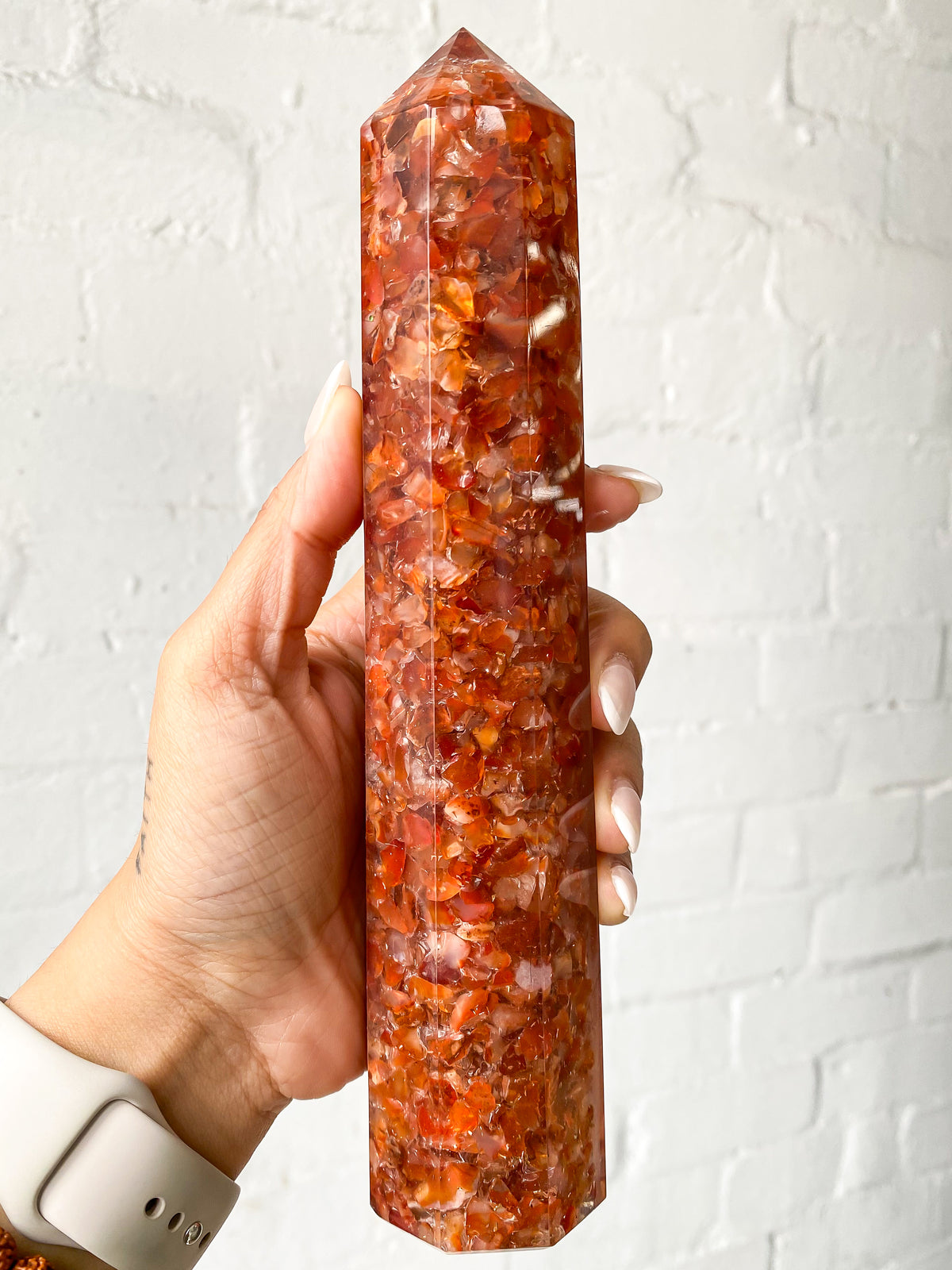 Orgonite Tower Generator Extra Large - Carnelian C1 — Aus Crystals