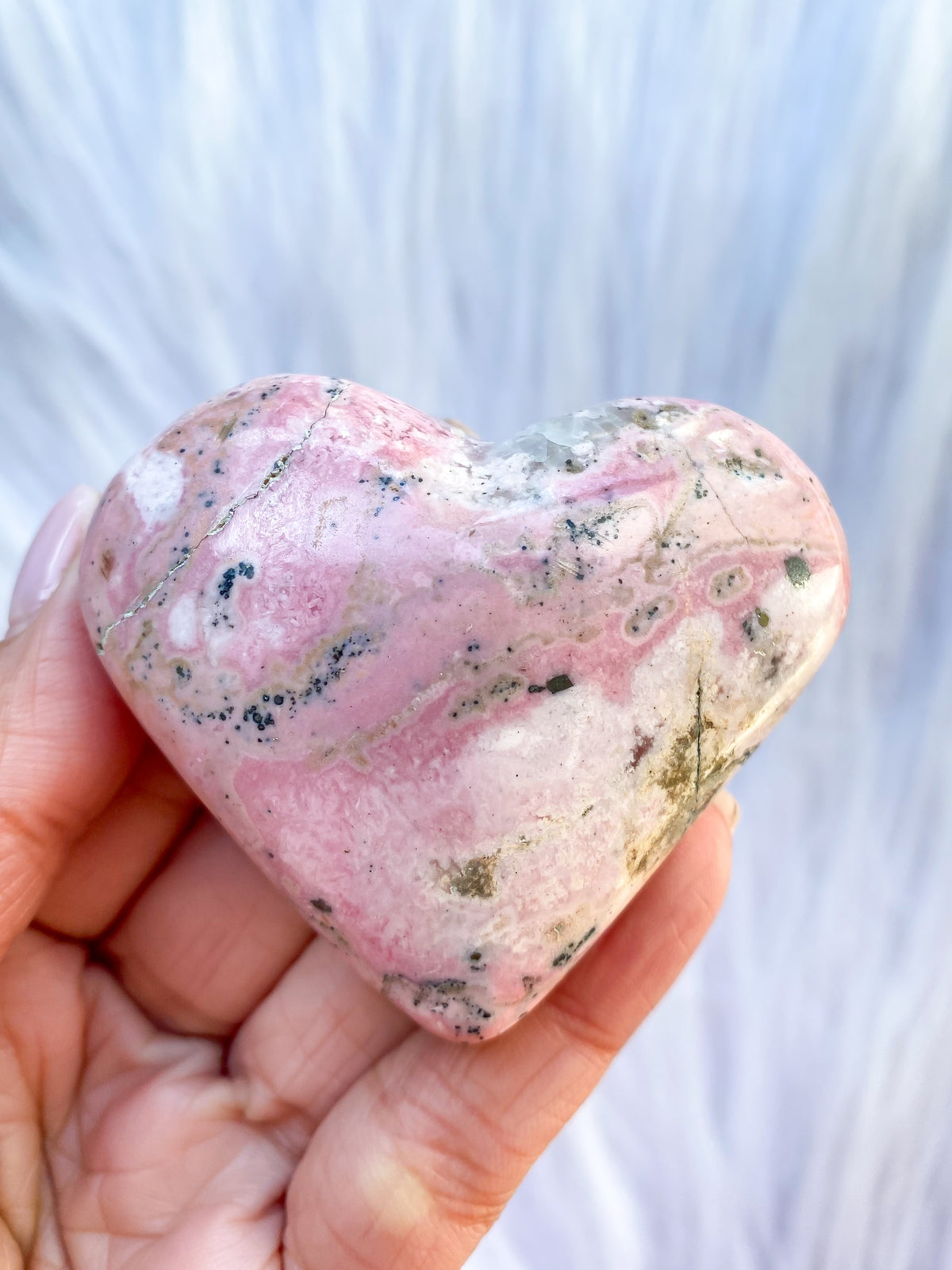 Rhodonite Heart CH11 — Aus Crystals