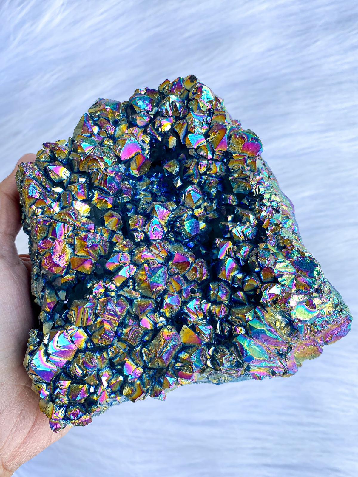 Titanium Aura Quartz Cluster A6 — Aus Crystals