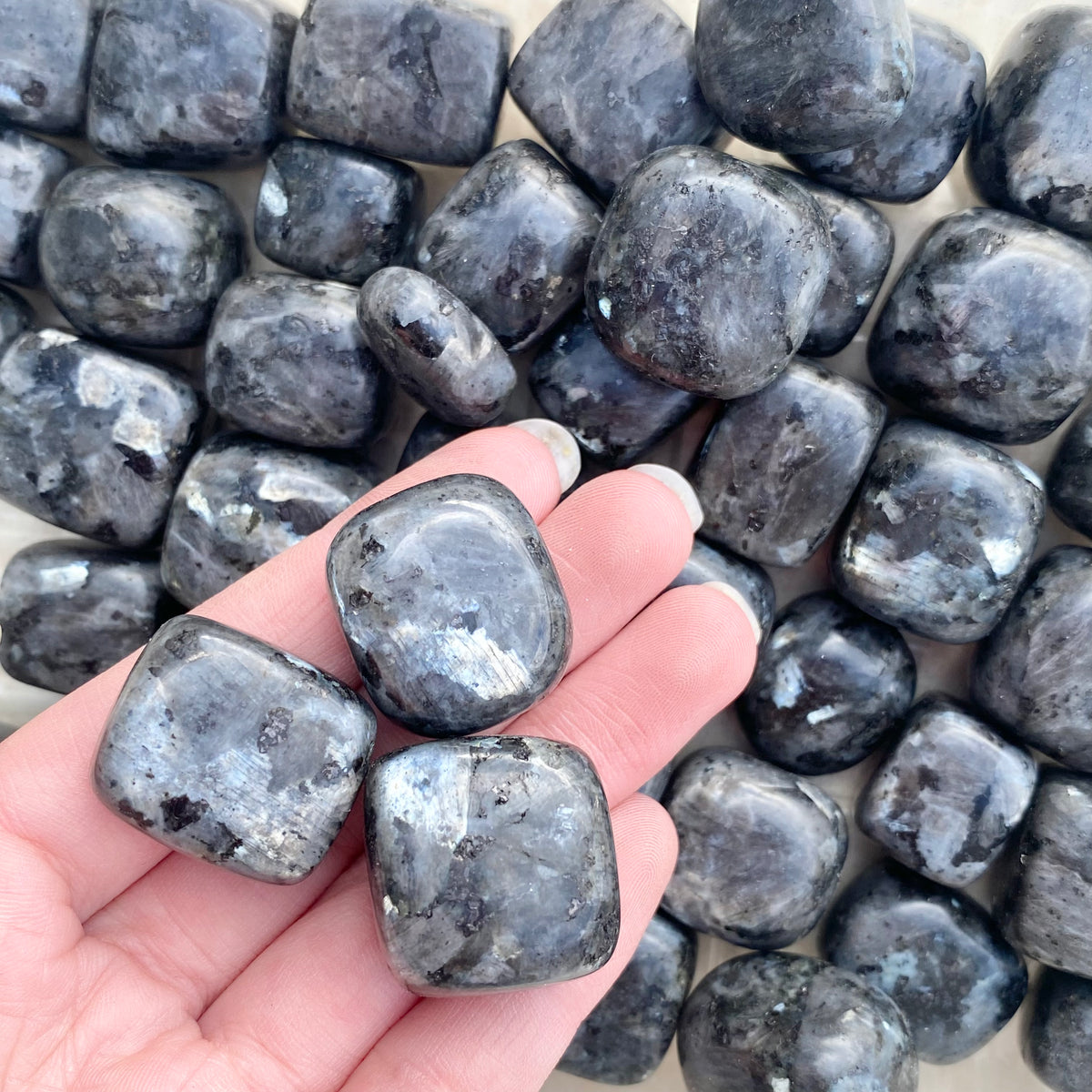 Larvikite Tumbled Stones — Aus Crystals