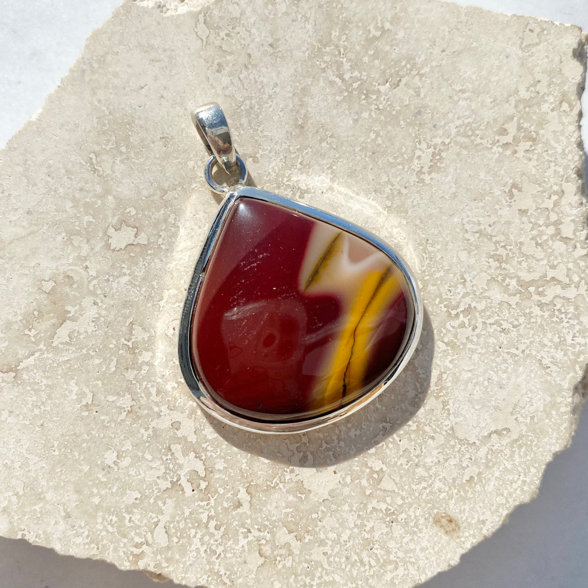 Mookaite Cabochon Teardrop Pendant MJ19 — Aus Crystals
