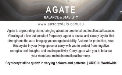 Agate Info Card 25pc pack — Aus Crystals