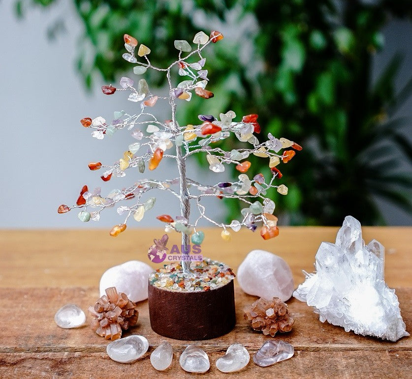 Mixed Crystal Tree - Small Silver BOGO — Aus Crystals