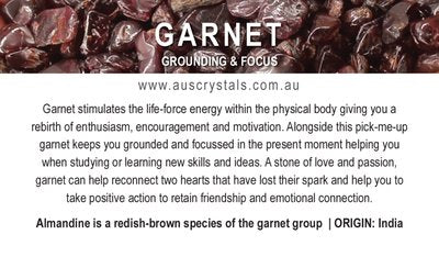 Garnet Info Card 25pc pack — Aus Crystals