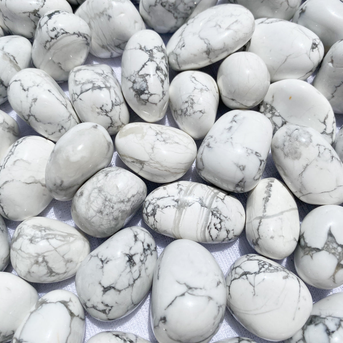 White Howlite Tumbled Stones A Grade — Aus Crystals
