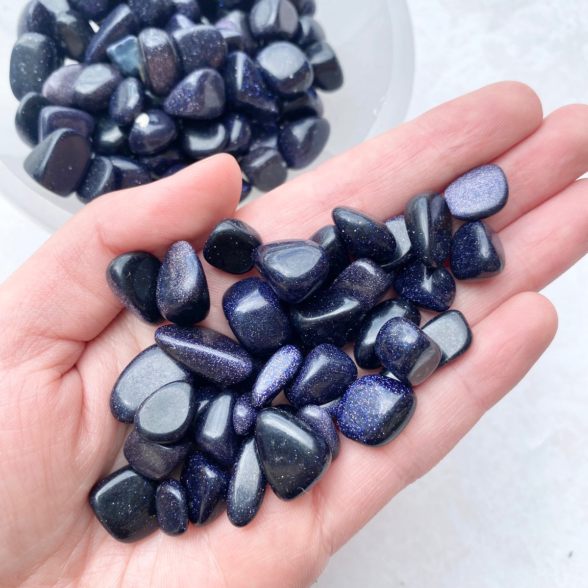 Blue Sandstone Chips Rounded Large 200g — Aus Crystals