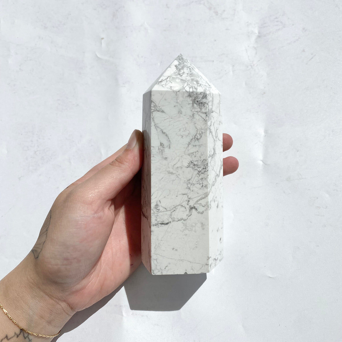 White Howlite Tower WH06 — Aus Crystals