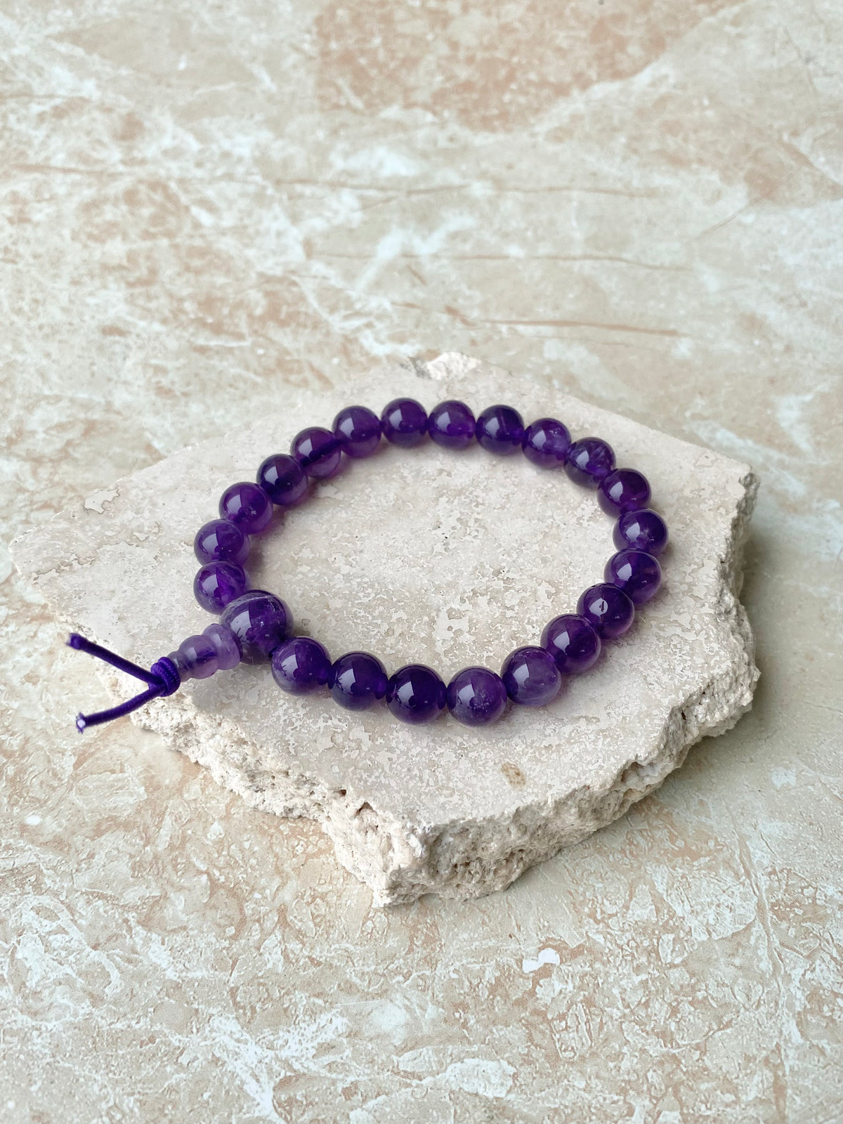 Amethyst Power Bead Bracelet 8mm — Aus Crystals